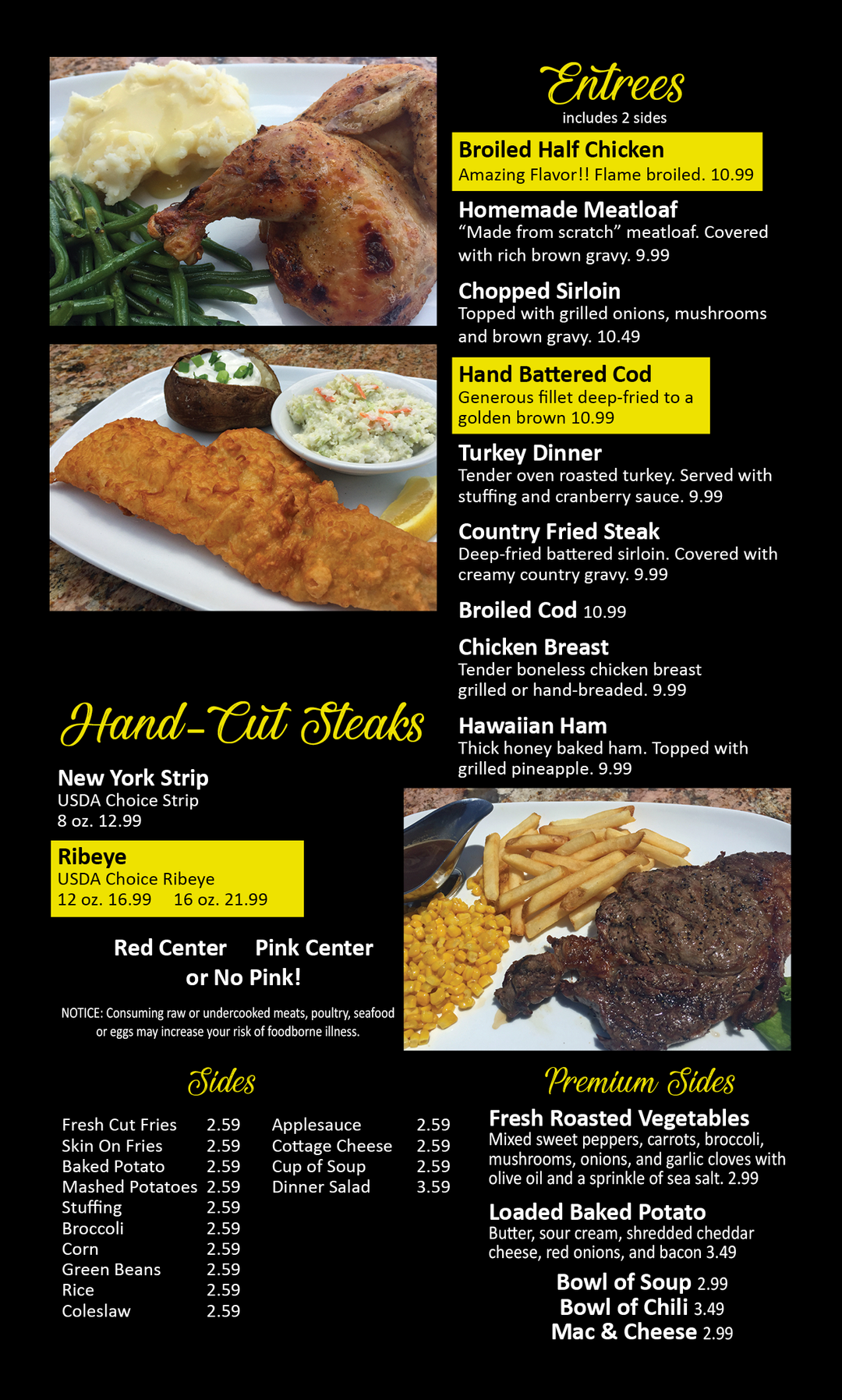 Gimmick's Family Restaurant - Menu