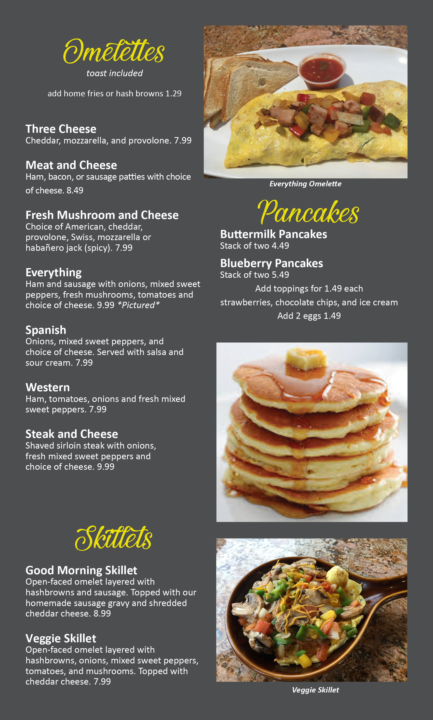 Gimmick's Family Restaurant - Menu