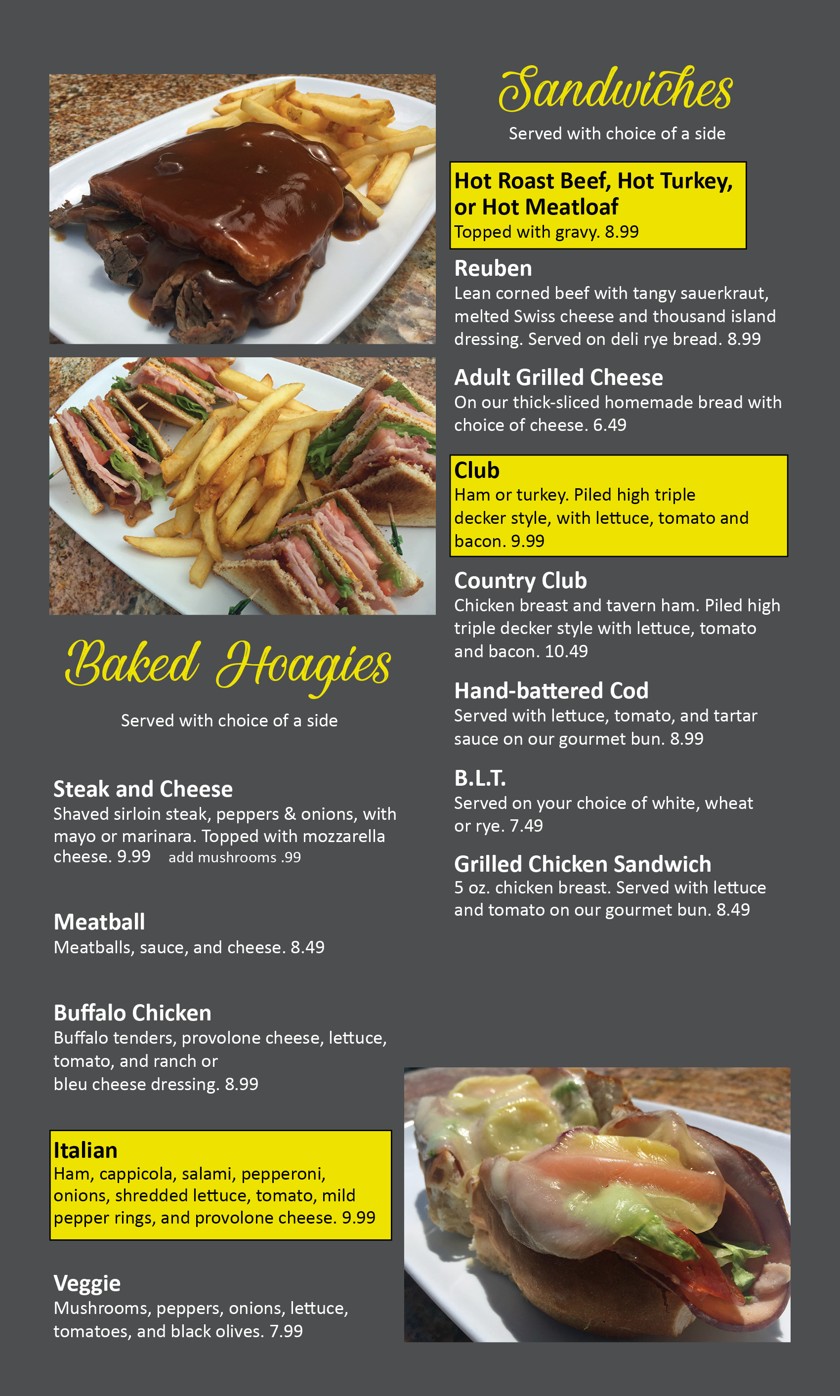 Gimmick's Family Restaurant - Menu