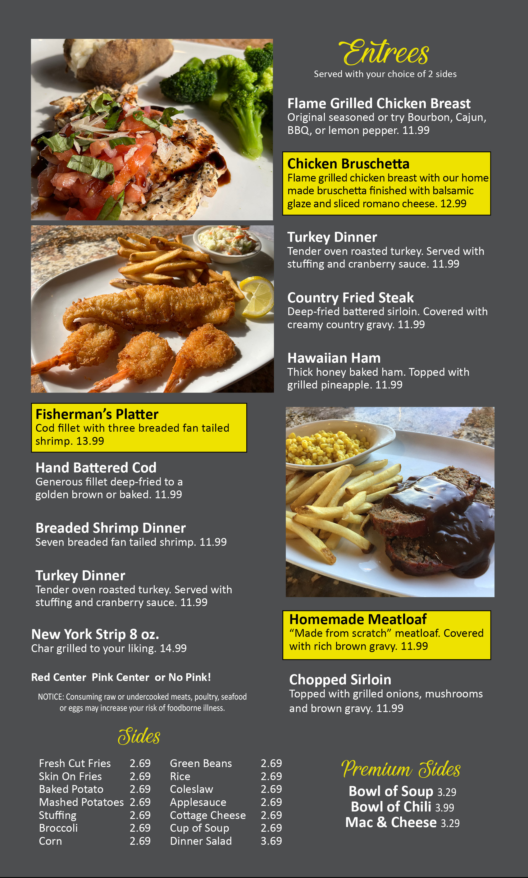 Gimmick's Family Restaurant - Menu